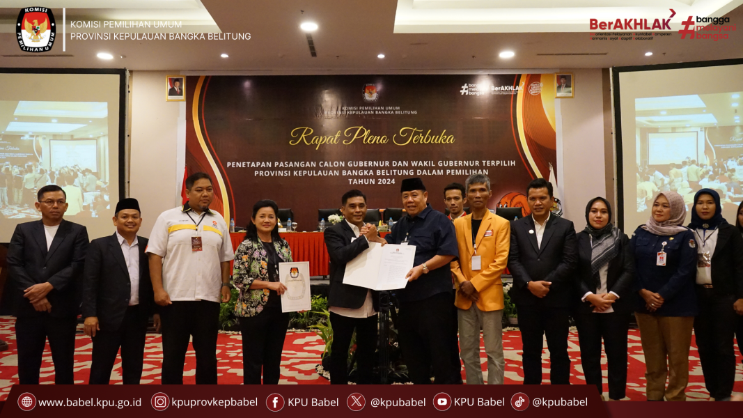 KPU BABEL - RAPAT PLENO TERBUKA PENETAPAN CALON GUBERNUR DAN WAKIL GUBERNUR TERPILIH PROVINSI ...